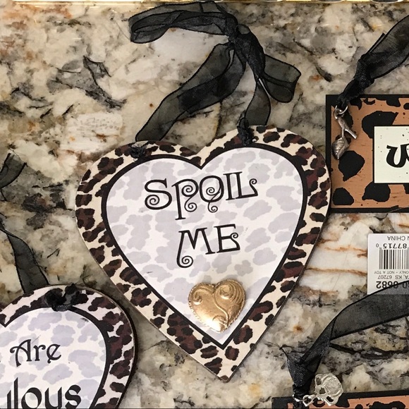 DIVA Lounge | Accents | Nwt Spoil Me Animal Print W Gold Heart Sign ...